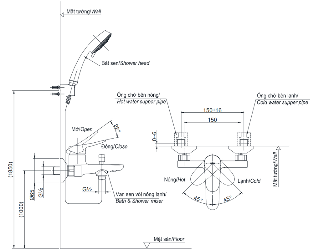 Van sen tắm nóng lạnh TOTO TBS04302V